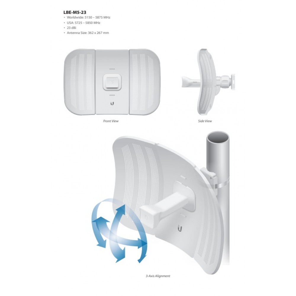 LBE-M5-23 - 5Ghz LiteBeam - Airmax -23dBi - Ubiquiti